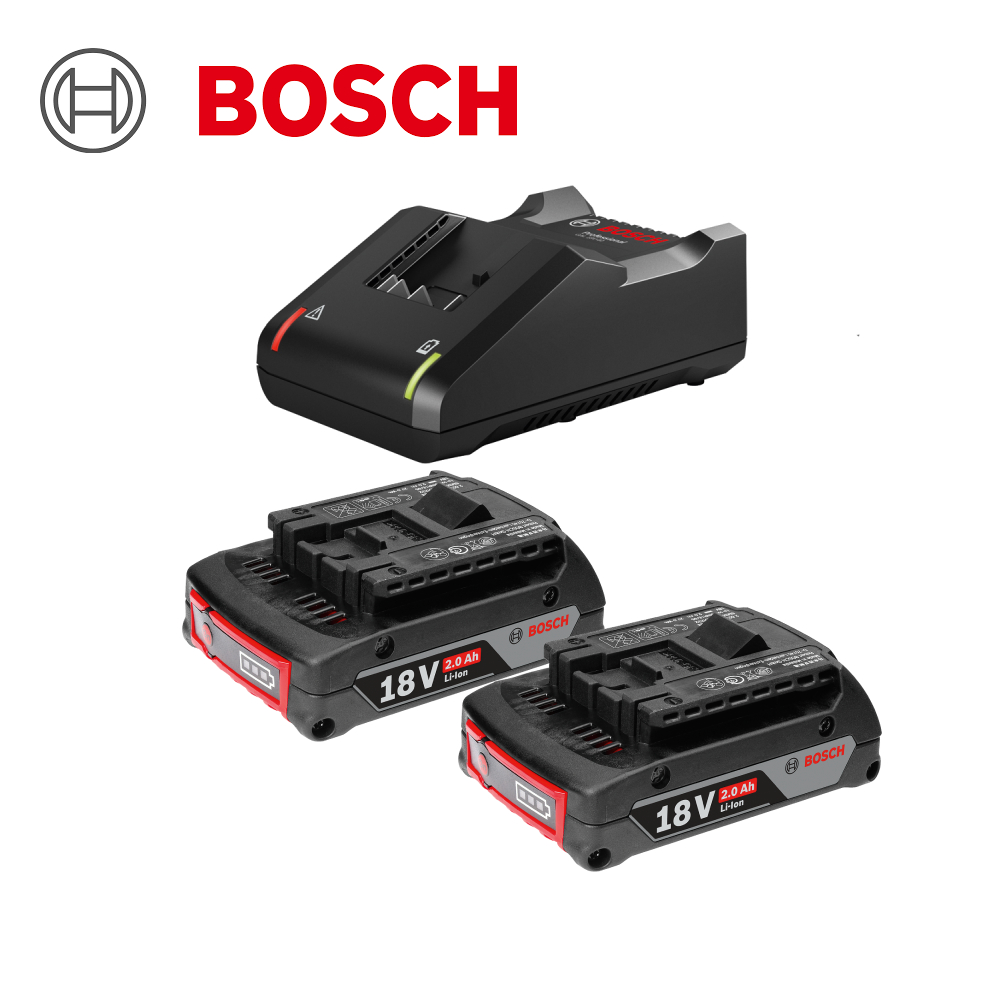 BOSCH Starter Kit 18V 2.0Ah แท่นชาร์จ GAL 18V-40 x1 + แบต 18V 2.0ah x2 ...