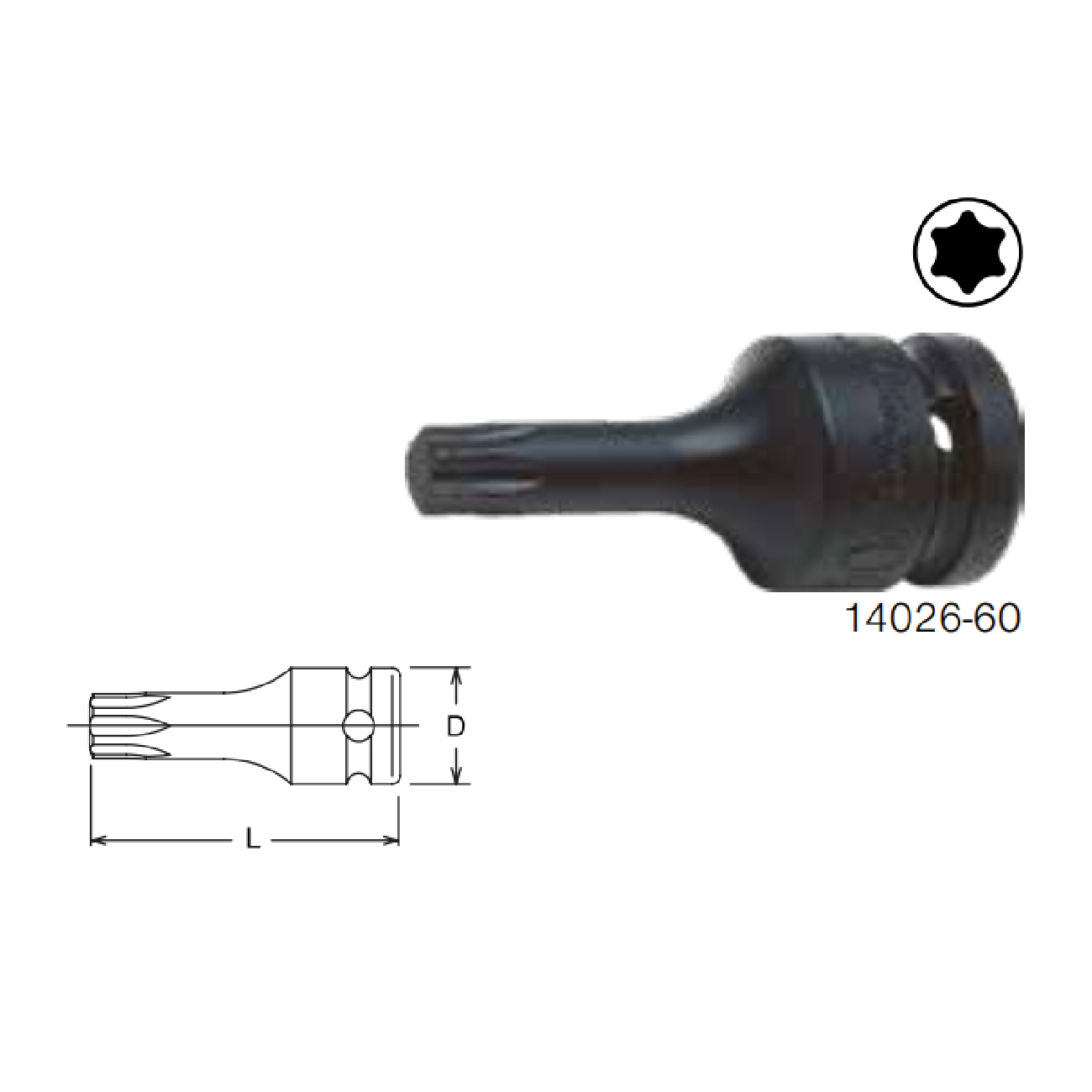 KOKEN 14026-60-T50 บ๊อกเดือยโผล่ลม ท๊อก 1/2นิ้ว-60-T50