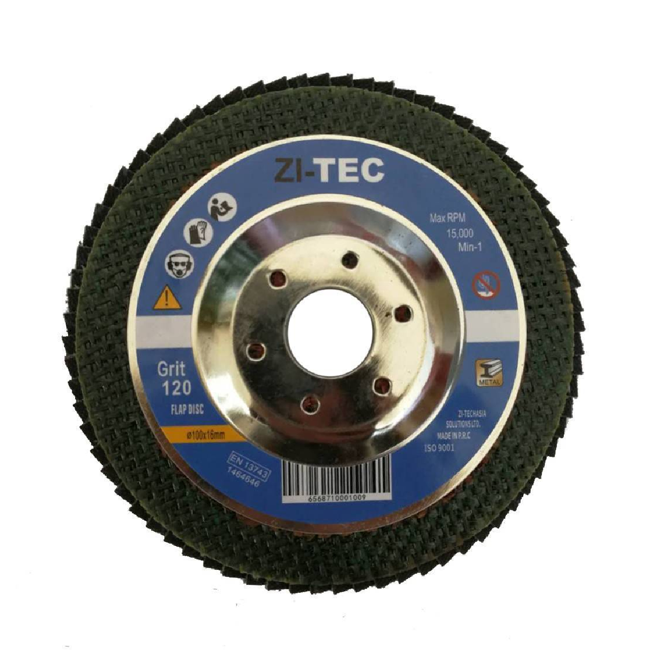 ZI-TEC จานทรายเรียงซ้อนหลังแข็ง 4นิ้ว #100 (ขายขั้นต่ำ 10 อัน/กล่อง)