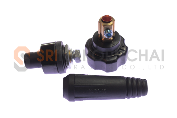 555 ข้อต่อ, หัวสายหน้าตู้เชื่อม (เกลียวใน) สีดำ Ø25 MM